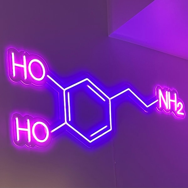 Dopamine Molecule Neon Sign for Hangings Wall Art Decor，custom Chemical ...