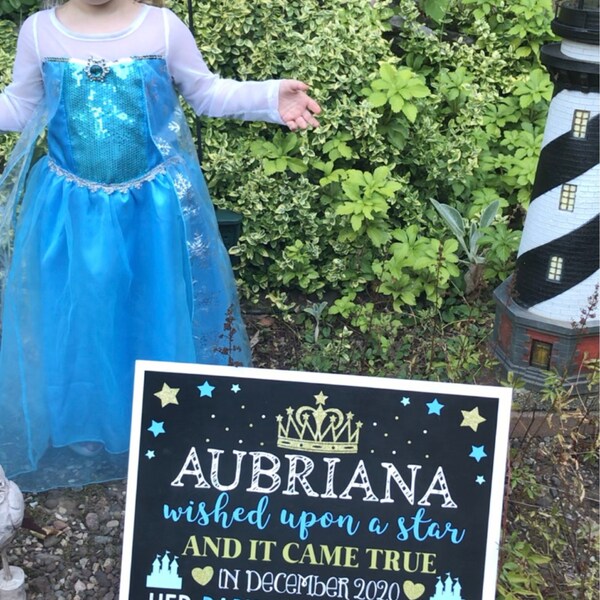 Princess Big Sister Announcement Crown Castle Blue Gold Photoshoot Prop ...