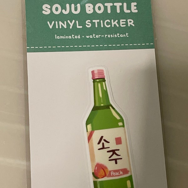 Korean Soju Bottle Die-cut Stickers | Water-resistant, Laminated, Vinyl ...