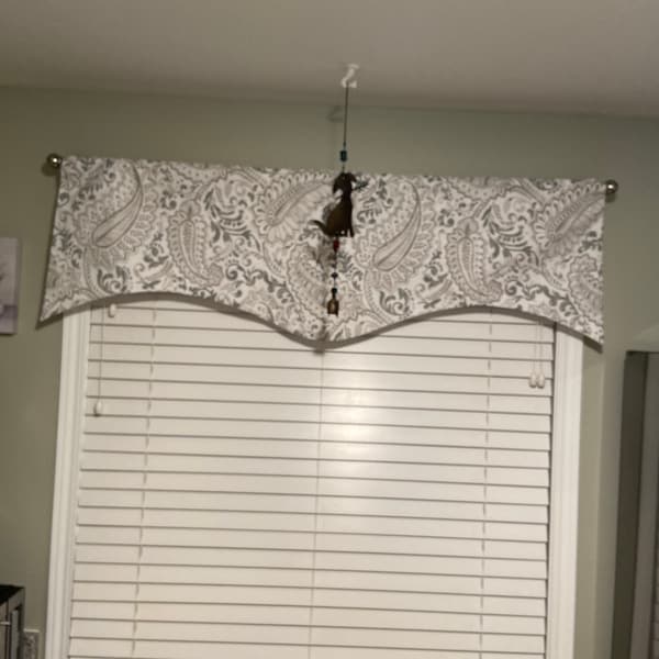 Paisley Valance Ecru Scalloped Valance Lined Window Valance Decorative ...