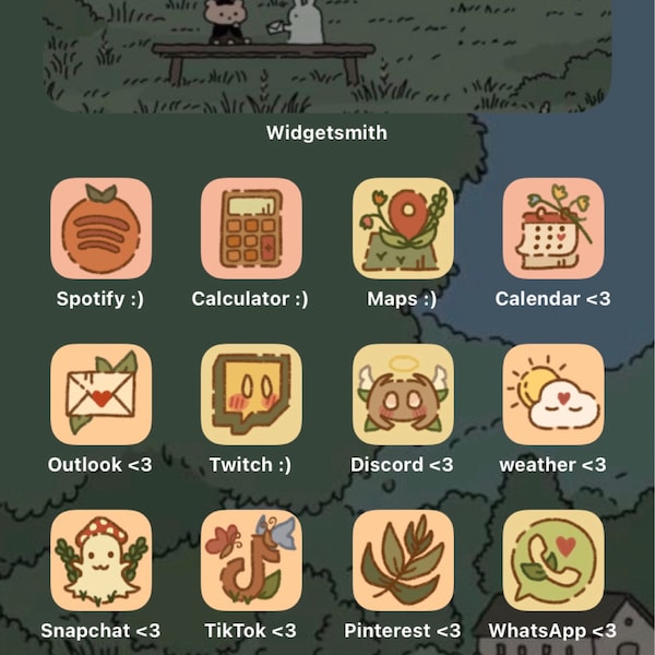 ORIGINAL Cottagecore / Fall Aesthetic App Icons | Hand Drawn | Ios and ...