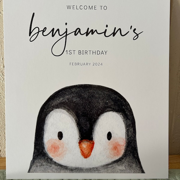 Penguin Party Sign - Penguin Birthday - Arctic Animal - Winter Baby ...