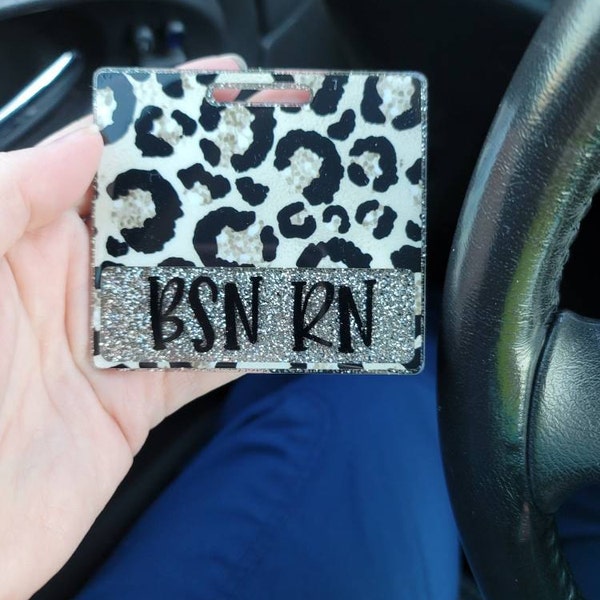 Glitter Badge Buddy/ Badge Buddy/leopard Badge Buddy/leopard Id Tag ...