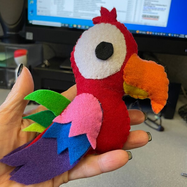 Felt Parrot Pattern SVG Macaw Parrot Sewing Pattern PDF Felt Bird ...