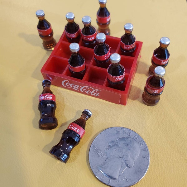 Mini Coke Bottles, Coca-cola Bottles, 12 Bottles Miniature, PVC Made ...