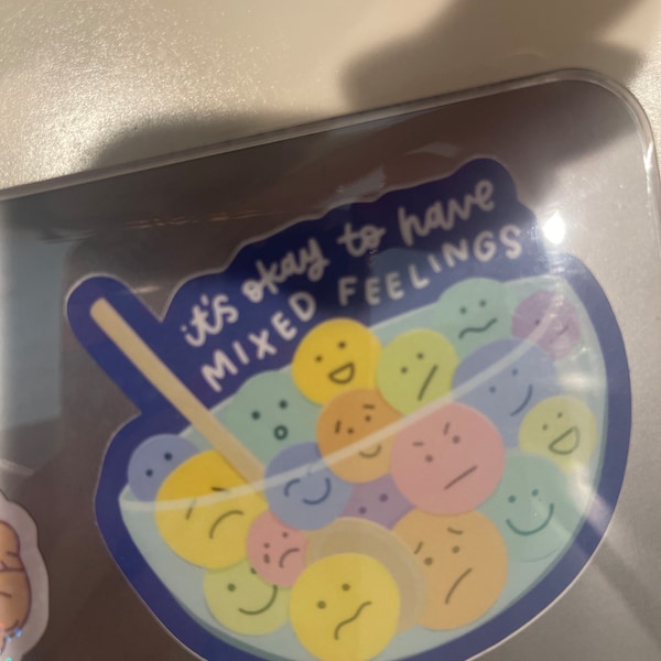 Mixed Feelings Sticker | Mental Health Sticker for Her | Laptop Decal ...