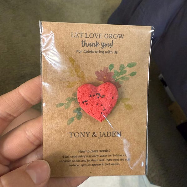 Personalized Seed Paper With Wildflower Seeds. Plantable Wedding Guest ...