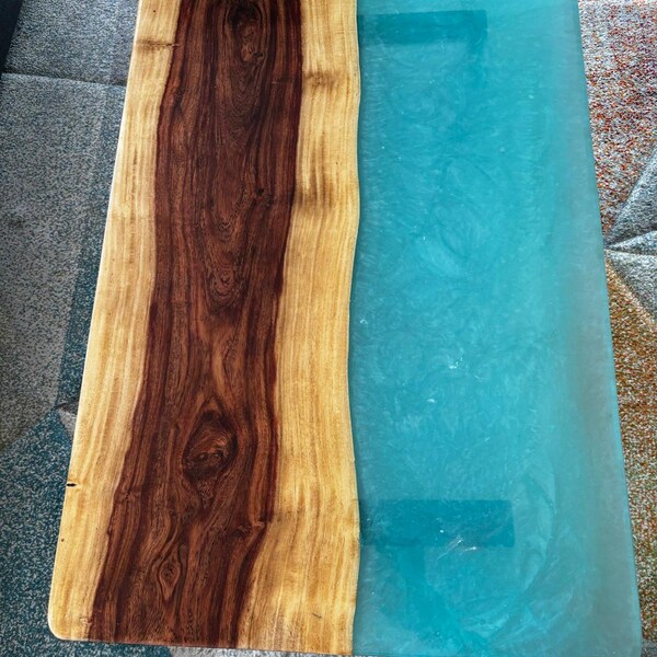 Custom Epoxy Resin River Table Solid Walnut Wood Dining Table Conference Table Wood Slab Table ...