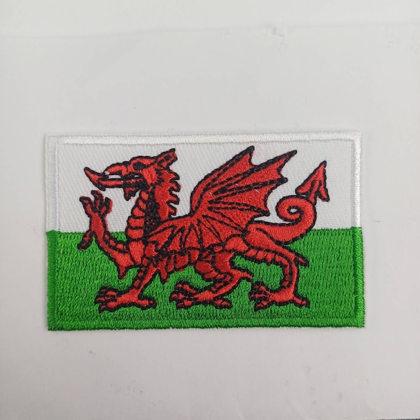 Wales Flag Embroidery Patch Iron on or Sew on Embroidered Motif ...