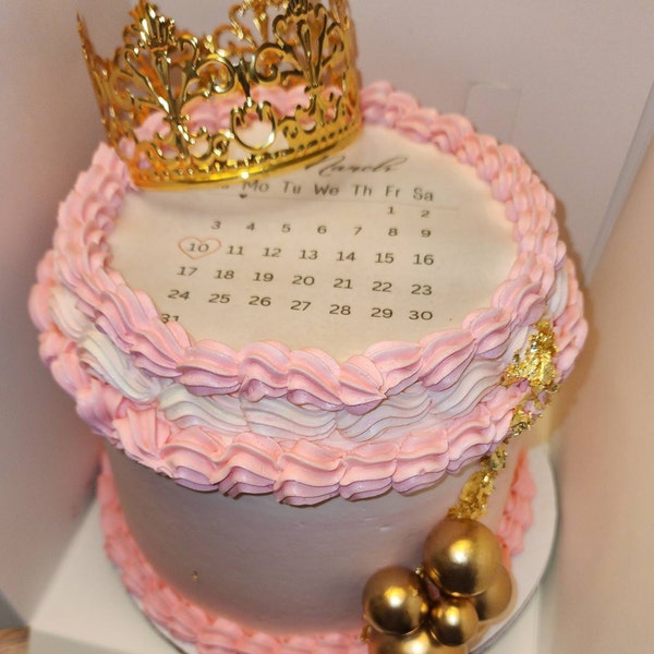 JUNE 2024 Calendar for Cake Topper Heart or Circle or Square Cake Burn ...