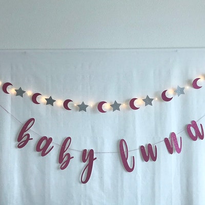 Moon and Stars Banner, Custom Banner, Baby Shower Banner, Custom Baby ...