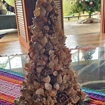 Seashell Tree 13 Seashell Art Tree, Christmas Gift, Shell Art, Ocean ...