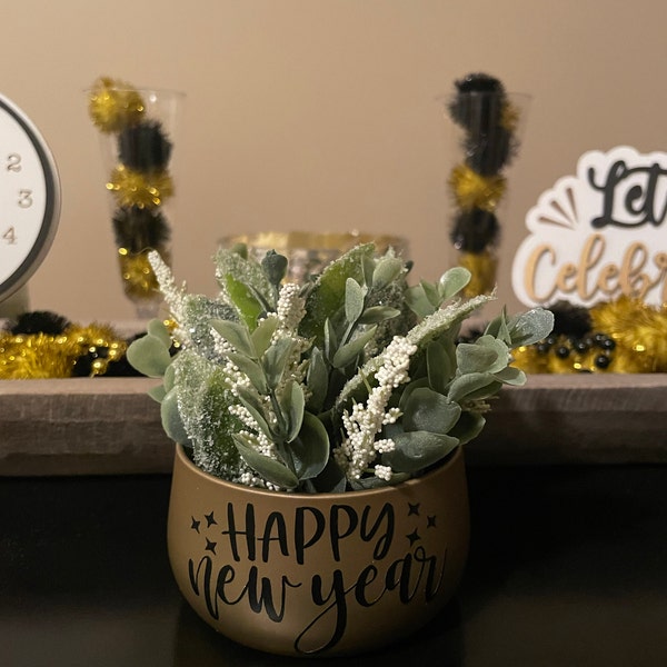 New Year Tiered Tray Decor, New Years Mini Floral Arrangement, New ...