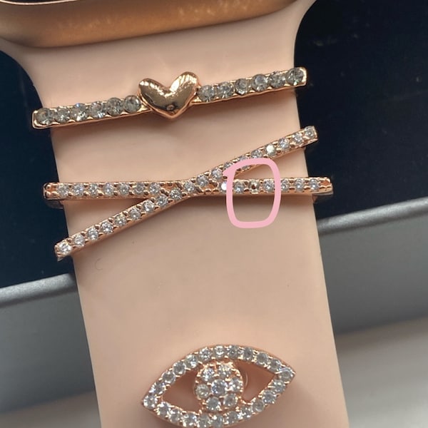 Evileye Charm , Heart Charm,cross X Smart Watch Band Bars,silicone Band ...