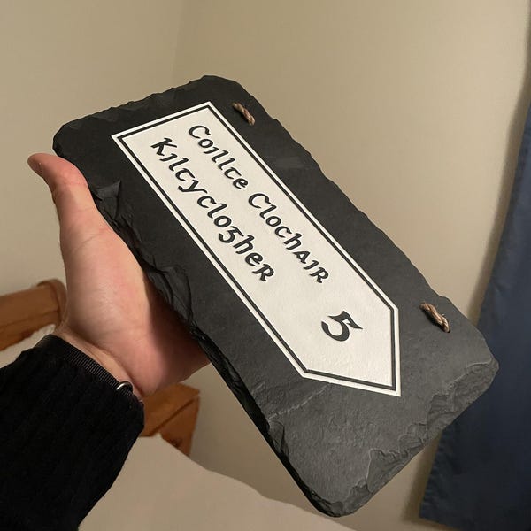 Engraved Emerald Green Ceramic Wall Tile Address Sign Irish Handmade ...