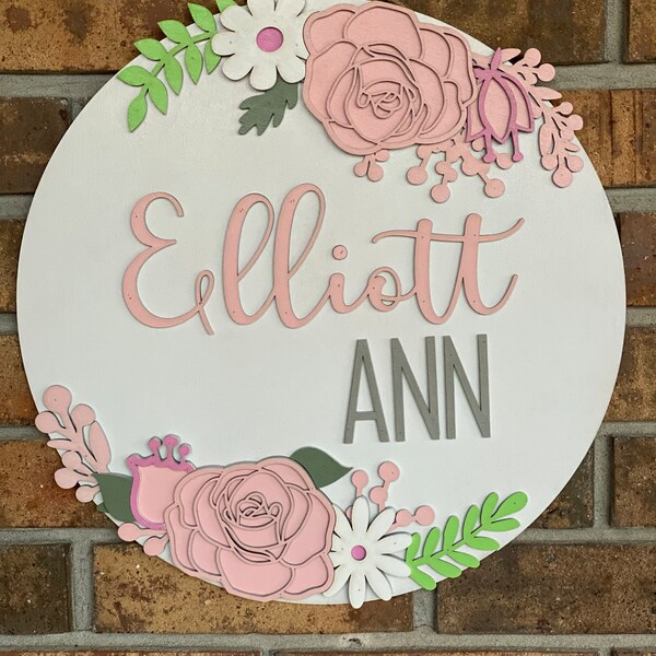 Floral SVG, Nursery Round Svg, Glowforge, CNC, Roses Svg, Botanical Cut ...