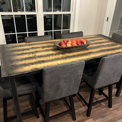 Reclaimed Distressed Restaurant Dining Table With Pedestal Base ...