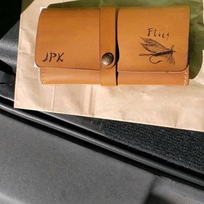 Personalized Leather Fly Fishing Wallet With Sheep Skin fishing Wallets ...