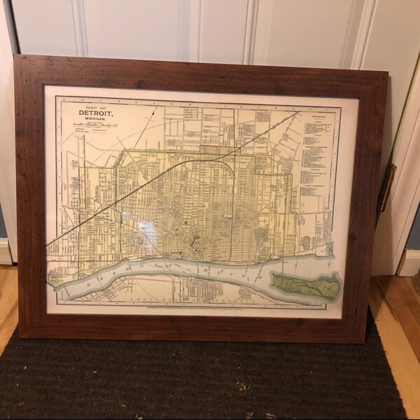 Vintage Detroit Map Map of Detroit Vintage Map of Detroit Michigan Map ...