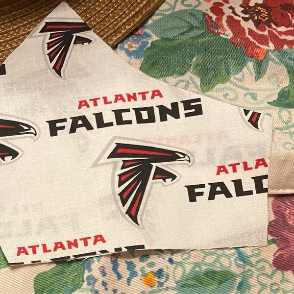 NFL Football Atlanta Falcons on White Woven Cotton Fabric Priced by the ...