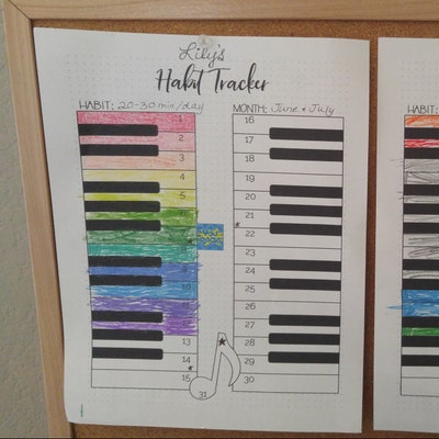 Piano Habit Tracker Printable, Piano Practice Tracker, Music Habit ...
