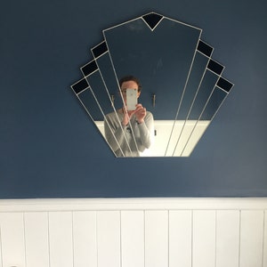 Art Deco Black Mirror Rectangular Hand Made Stained Glass - Etsy UK