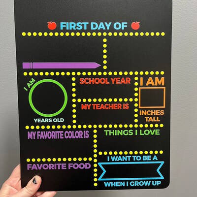 First Day or School Chalkboard Sign, Back to School Sign, Reusable ...