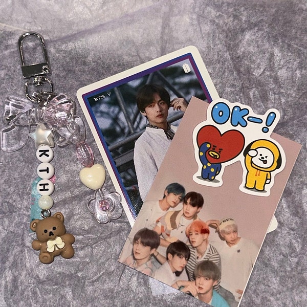 BTS Member Beaded Keychain | Kpop Bias Name Charm Accessory - Etsy
