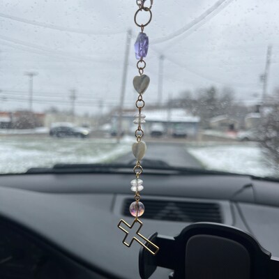 Pink Crystal Guardian Angel Car Rear View Mirror Accessories, Angel Car ...