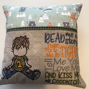 Read Me A Story Version 2 Embroidery Saying, Reading Pillow Saying ...