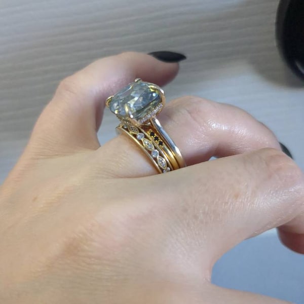 Onyx Ring, Open Ring, Gold Band Ring, Stacking Ring, Stackable Ring ...
