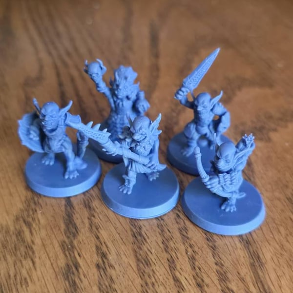 D&D Pathfinder Goblin Raiding Party 28mm Fantasy Miniature Set - 5 8k ...