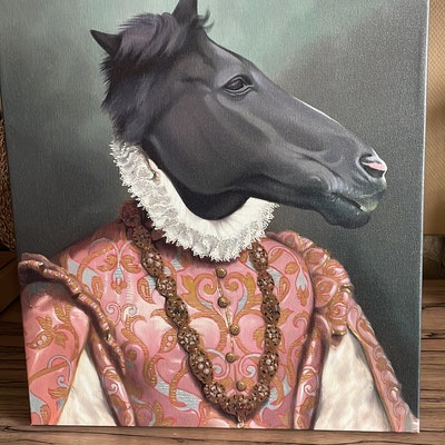 Dog Napoleon Bonaparte Portrait Custom Royal Pet Painting, Military ...