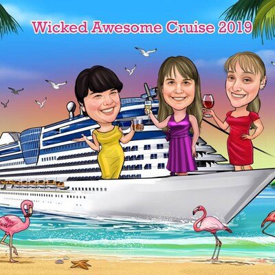 Group Caricatures / Group Cartoons Custom Drawn and Personalised - Etsy