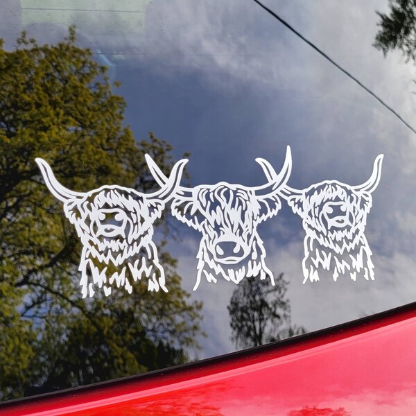 Highland Cows Cute Western Vinyl Decal, Car Truck Automotive Sticker - Etsy