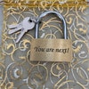 Engraved Padlock ( Love-lock, Brass ) With Key and Pouch,personalized ...