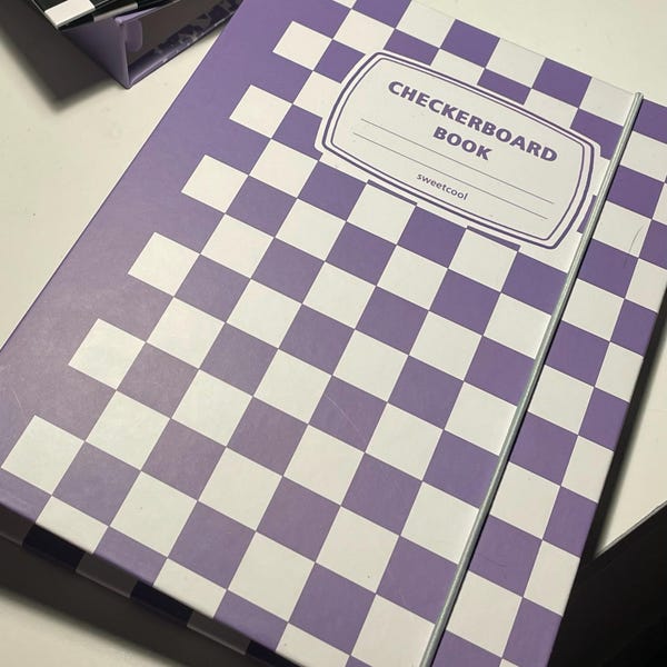 Handmade Checkered A5 Binder Hardboard Book Card Holder Photo Album ...