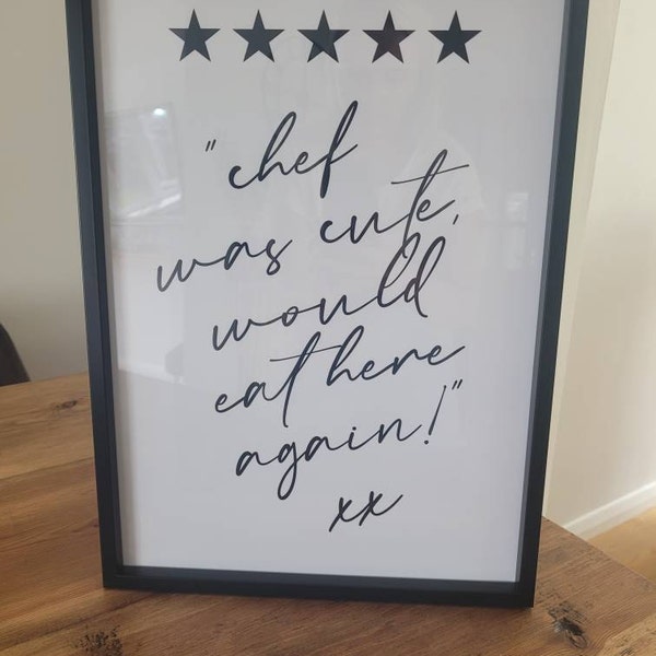 Chef Was Cute Print, Kitchen Wall Art, Chef Was Cute Would Eat Here ...