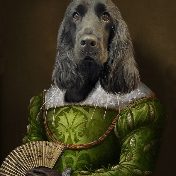 Custom Royal Dog and Cat Portrait Queen, Custom Royal Family Portrait ...