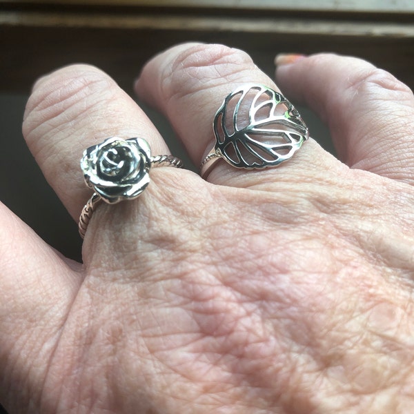 Rose Blossom Ring, Sterling Silver, Romantic Rose Flower, Engagement ...
