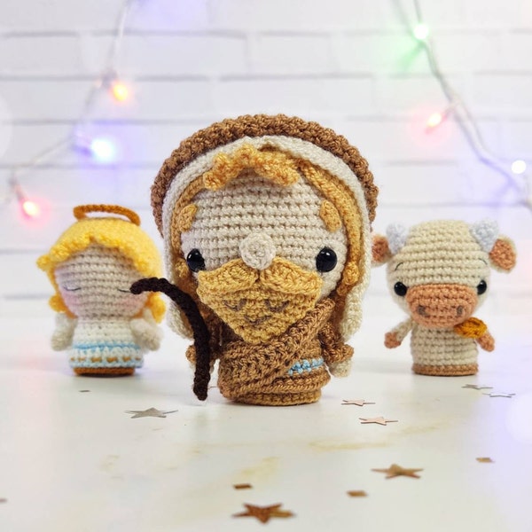 Nativity Set Crochet Pattern Shepherd Camel Angel Ox Calf Bull ...
