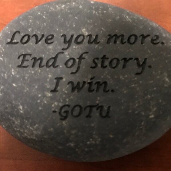 Custom Gray Rock Engraved With YOUR Message in Black - Etsy