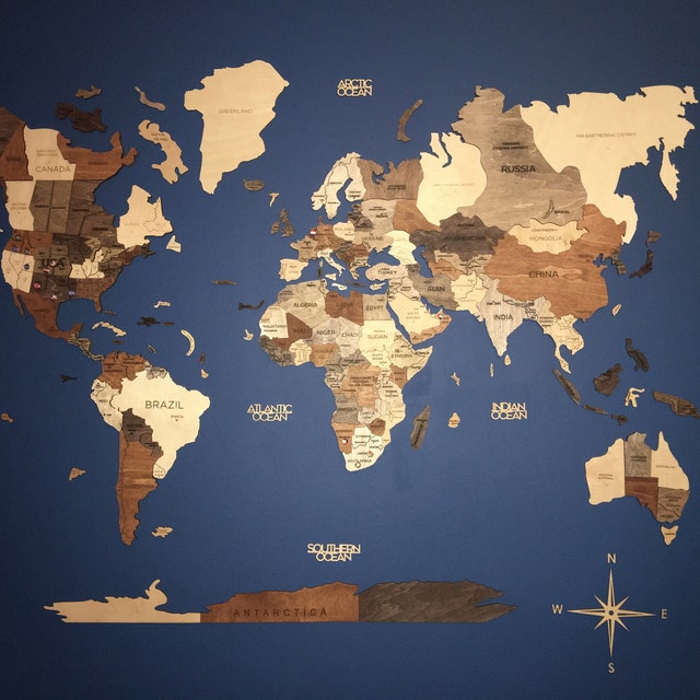Wood World Map Recipe Book City plan by EnjoyTheWood on Etsy