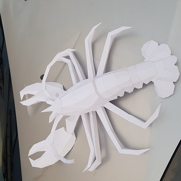 Lobster Papercraft PDF, DIY Marine Wall Decor, Low Poly 3D Printable ...