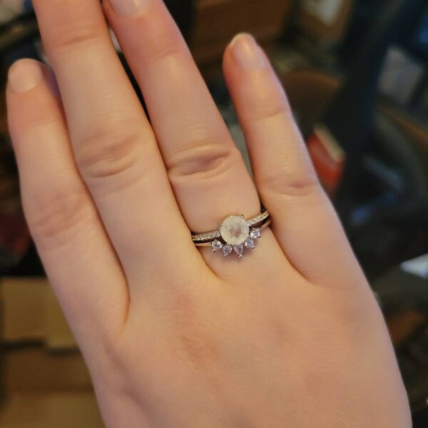 Enchanted Moonstone Ring, Promise Ring, Simple Ring,rainbow Moonstone ...