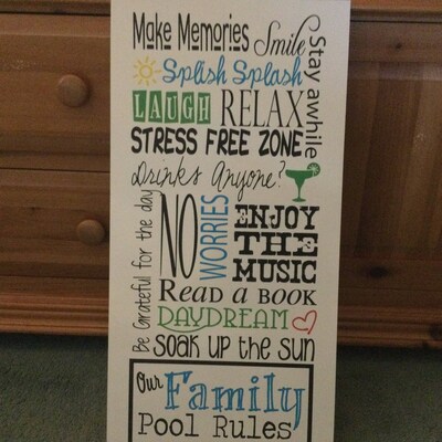 Pool Signs, Pool Rules Sign, Personalized Pool Sign, Swimming Pool Sign ...