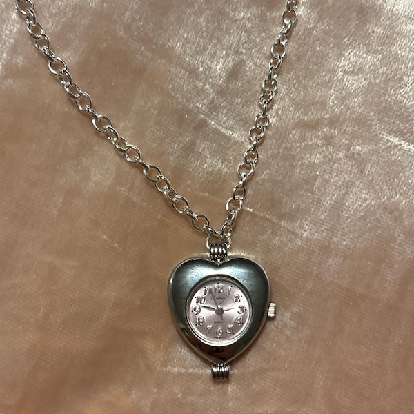 18k Gold Plated and Silver Watch Clock Necklace - Etsy