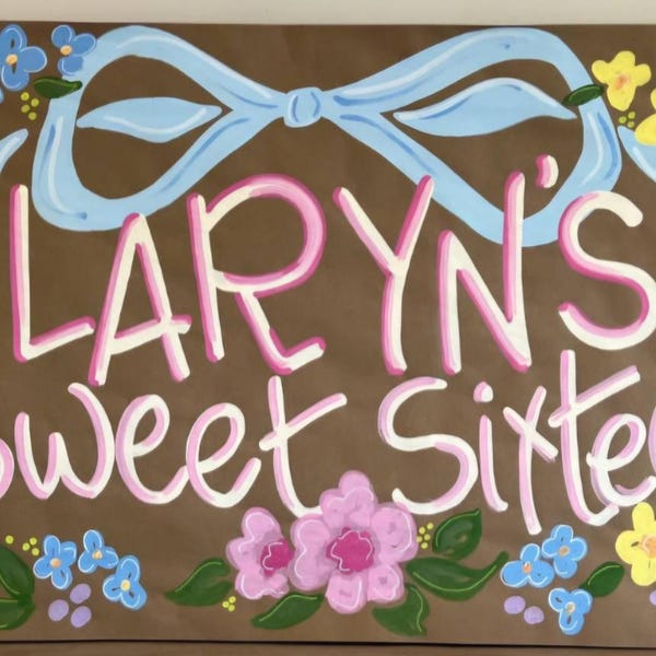Custom Painted Banner, Hand Painted Birthday Sign, Painted Birthday ...
