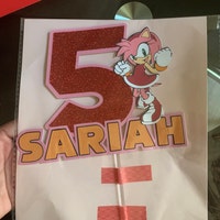 Amy Rose the Hedgehog Cake Topper, Sonic Amy Theme Birthday Party ...
