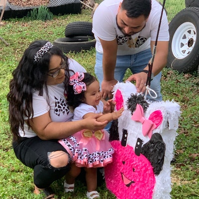 Cow Pinata With Glittery Pink Bow - Etsy